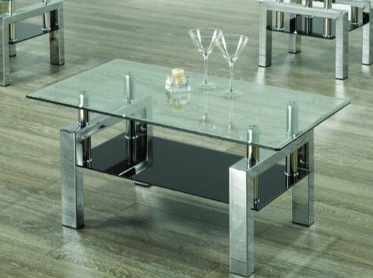 Glass and chrome table store