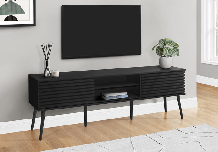 EliteMedia 72 Inch TV Stand Entertainment Center Contemporary Blac Payless Furniture